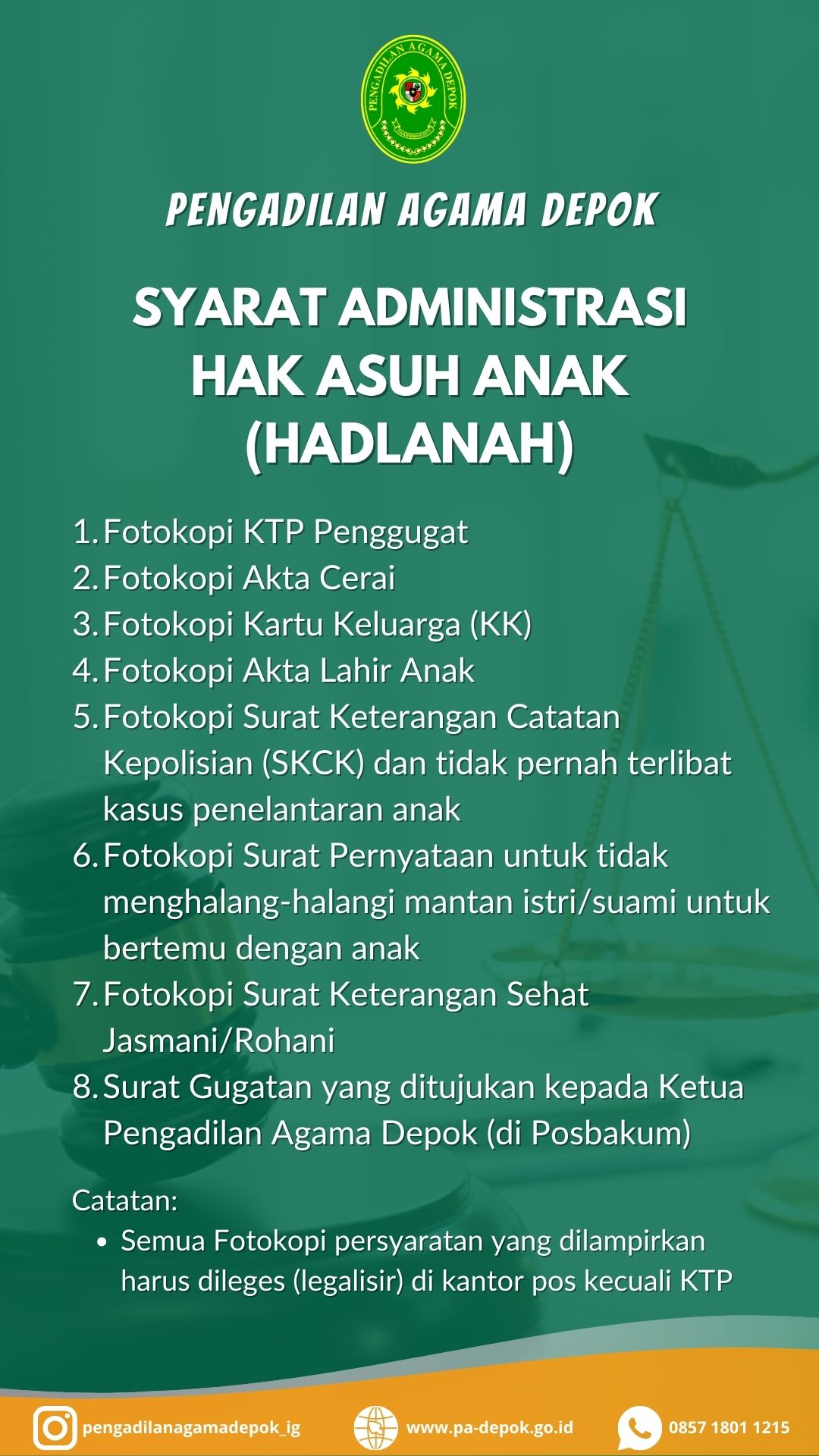 Biaya Panjar Pengajuan Perkara - Pengadilan Agama Depok